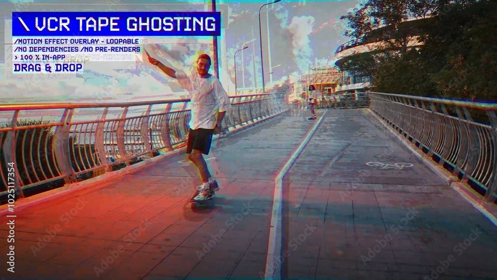 VCR Tape Ghosting Procedural Motion Effect: VHS, VCR, Retro CRT, Old TV ...