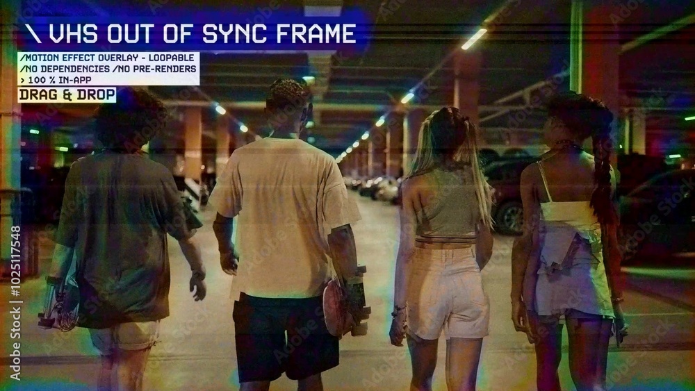 VHS Out Of Sync Frame Procedural Motion Effect: VHS, VCR, Retro CRT ...