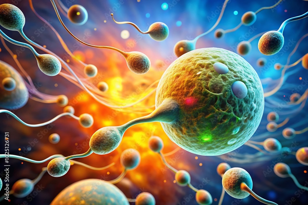 Detailed View of Sperm Cell Under Microscope Highlighting Structure and ...