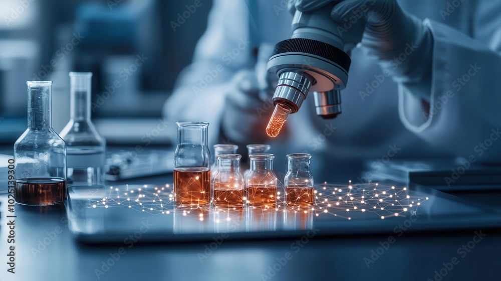 AI system analyzing massive datasets to identify potential drug ...