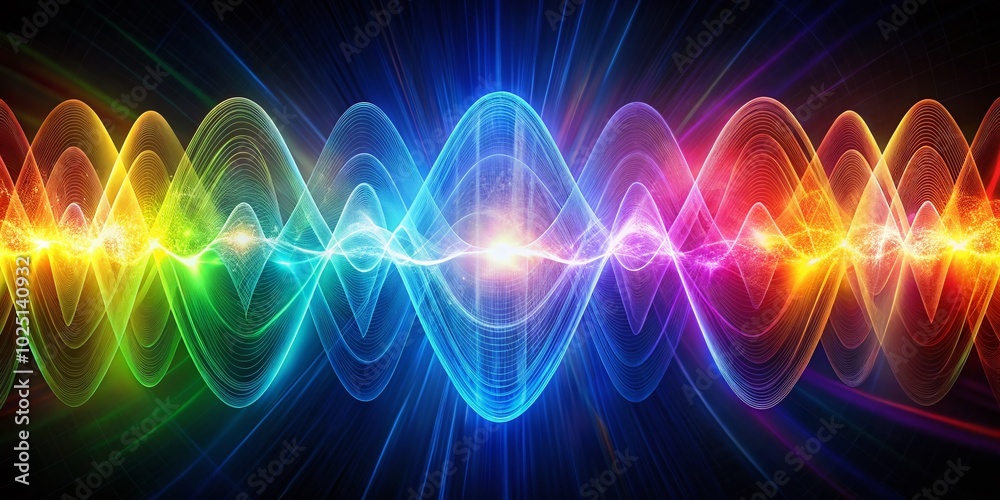 Electromagnetic Waves Illustration Showing Various Frequencies ...