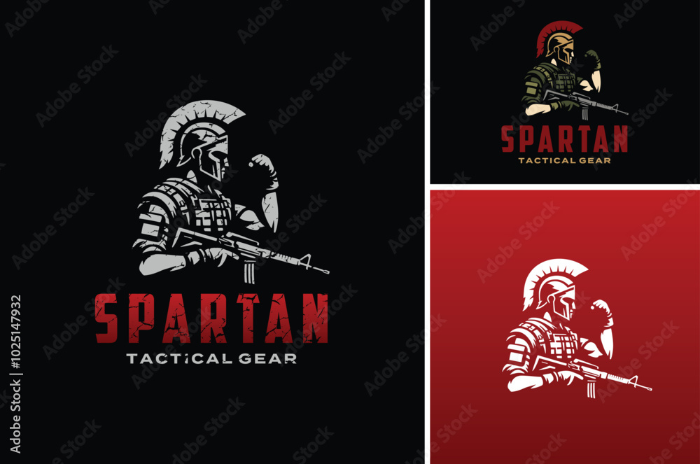 Greek Spartan Warrior wears Sparta War Helmet and Modern Soldier Suit ...