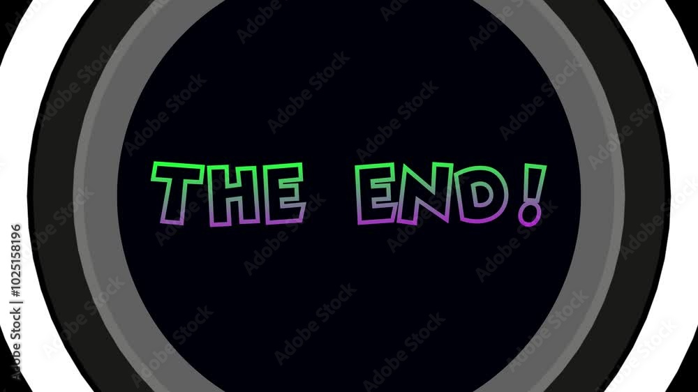 'The End!' Text animation with Radial Wavy Background– Vibrant ...