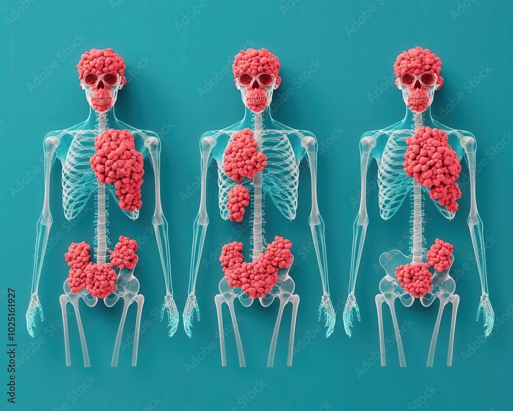 Progressive lymphoma shown in stages, 3D infographic style, Lymphoma ...