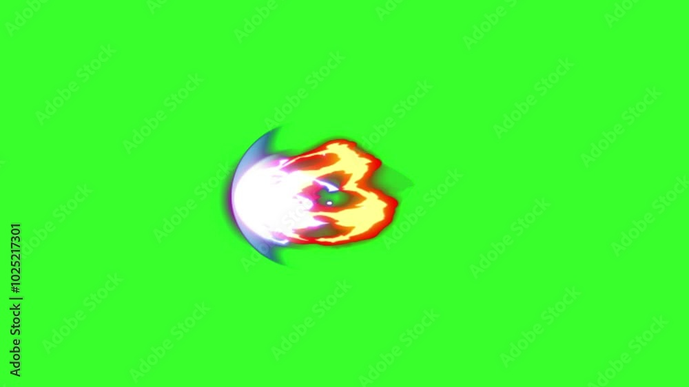 4k Animation fire shape of power effects on transparent background ...