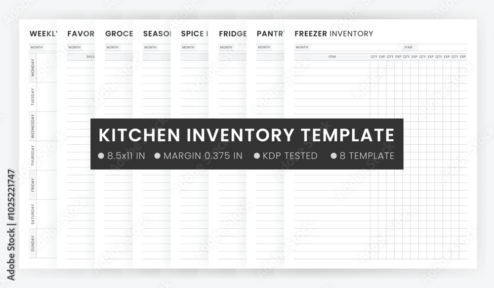 Kitchen Inventory Template | Food and Fridge Inventory Tracker ...