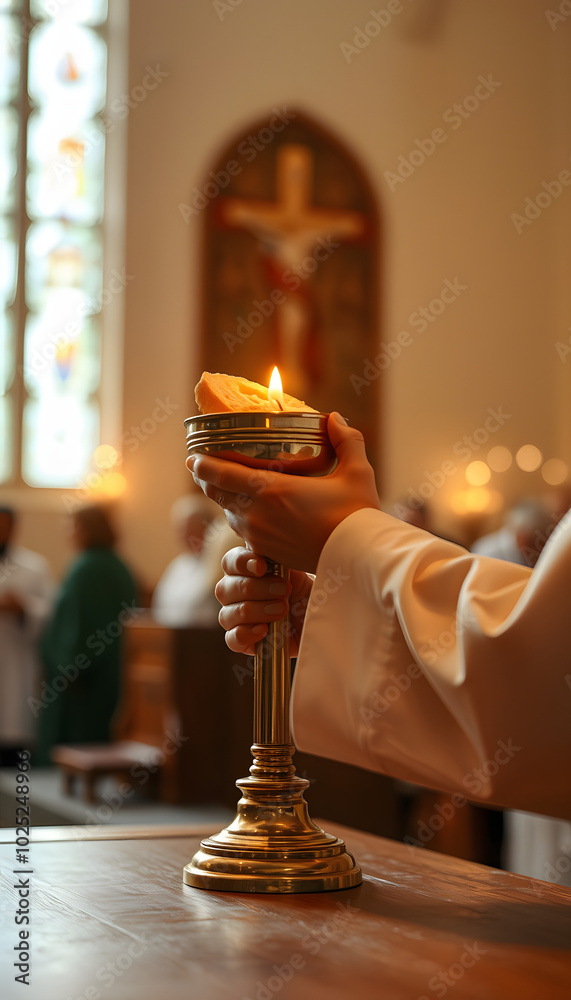Sacred ceremony of Communion, Christians express their faith by ...