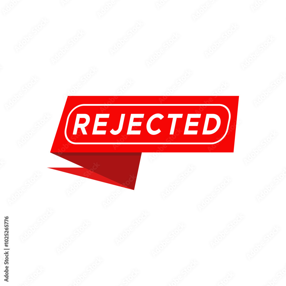 Red Rejected stamp label sign symbol rejected word tag vector ...