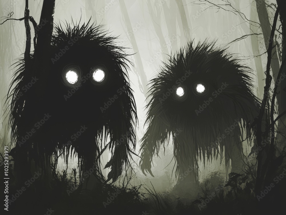 At night, only its glowing eyes can be seen as a cryptid lurks in the ...