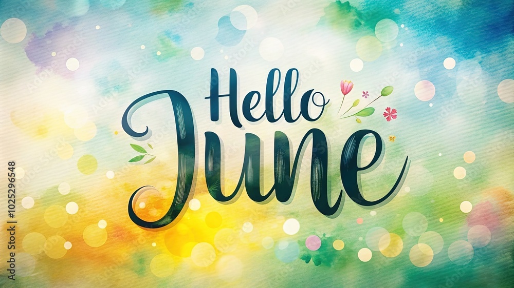 June Hand drawn lettering month name. Handwritten month June for ...