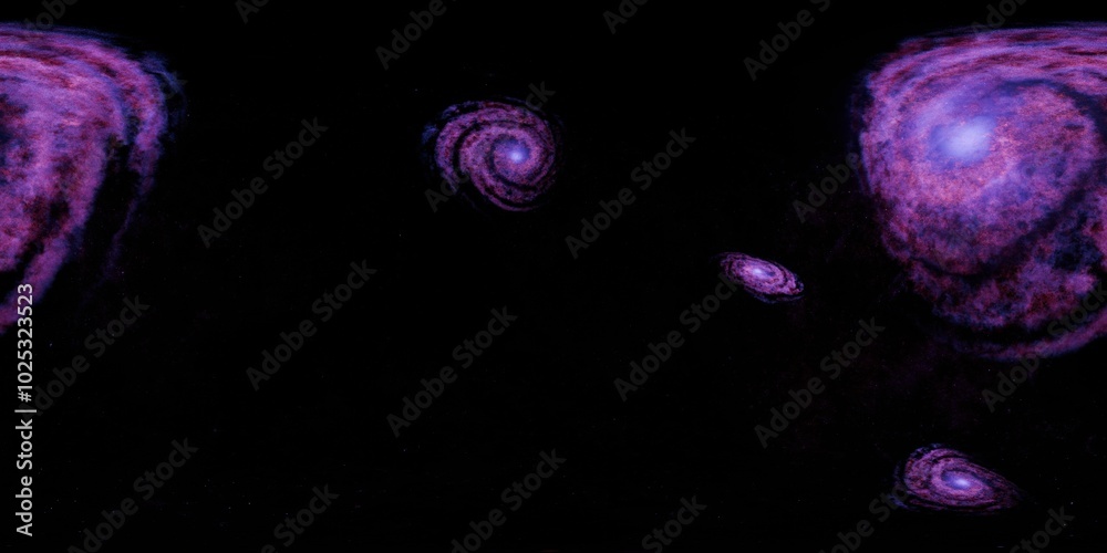 12K HDRi Seamless Space Skybox with Purple Galaxy and Stars - 360 ...