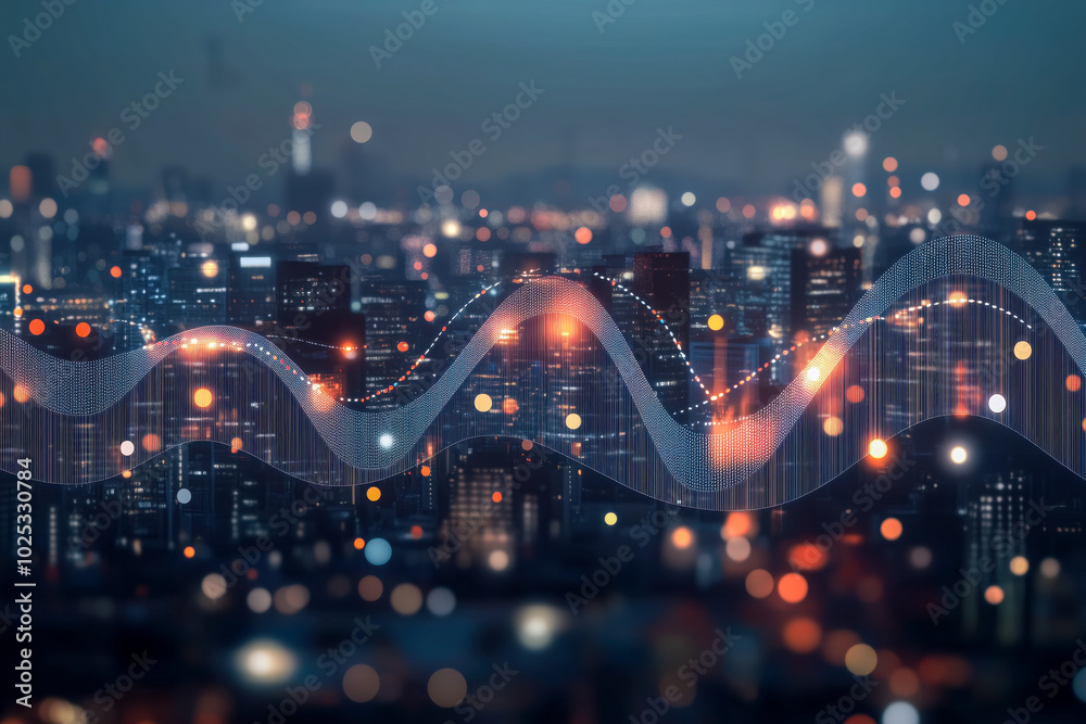 A graph illustrating the business cycle with peaks and troughs ...