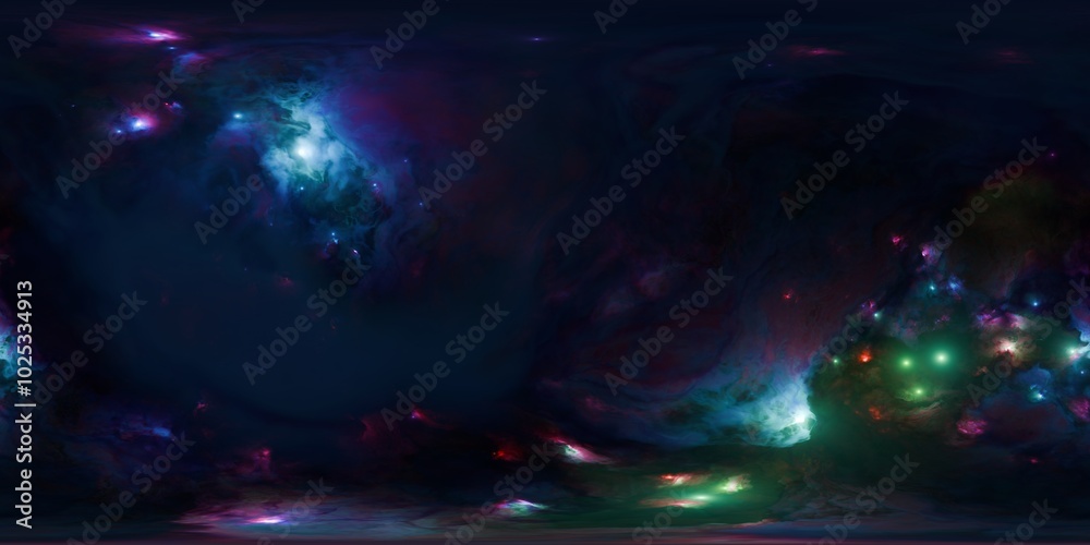 HDRi Seamless 360° Colorful Space Skybox of Nebula and Stars - 12K ...