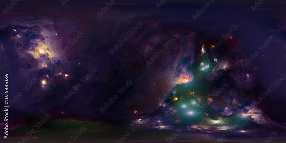 HDRi Seamless 360° Colorful Space Skybox of Nebula and Stars - 12K ...