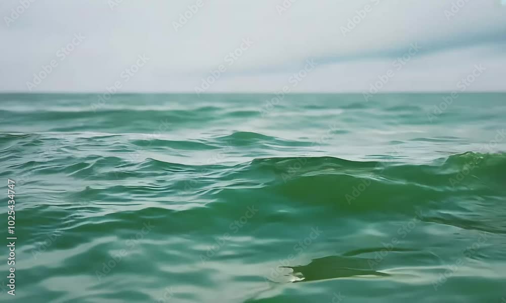 continuously changing surface sea ocean beautiful fresh waves oncloudy ...