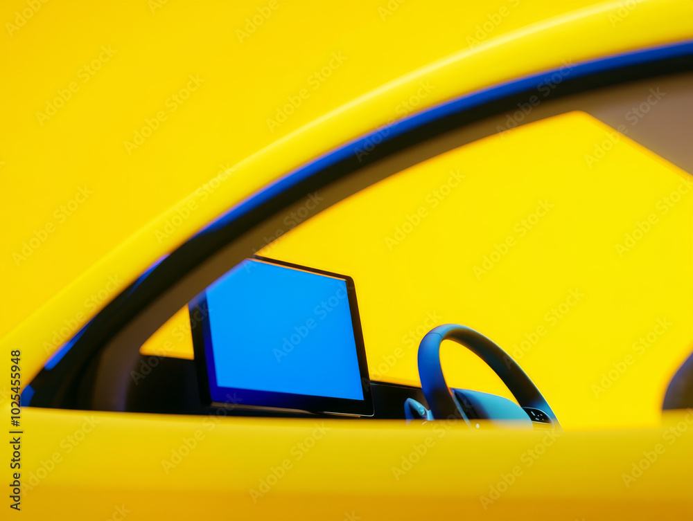 vibrant interior shot of driverless robotaxi featuring large ...