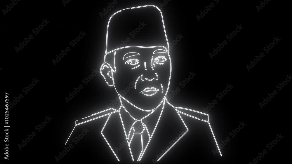 illustration of Mr. Ir Soekarno, also known as Bung Karno, was a ...