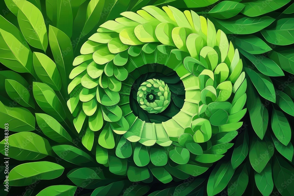 Illustration of the golden ratio found in nature showcasing the ...