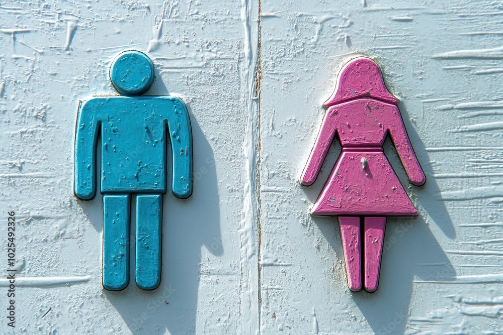 A male restroom symbol featuring a simplistic figure of a man with a ...