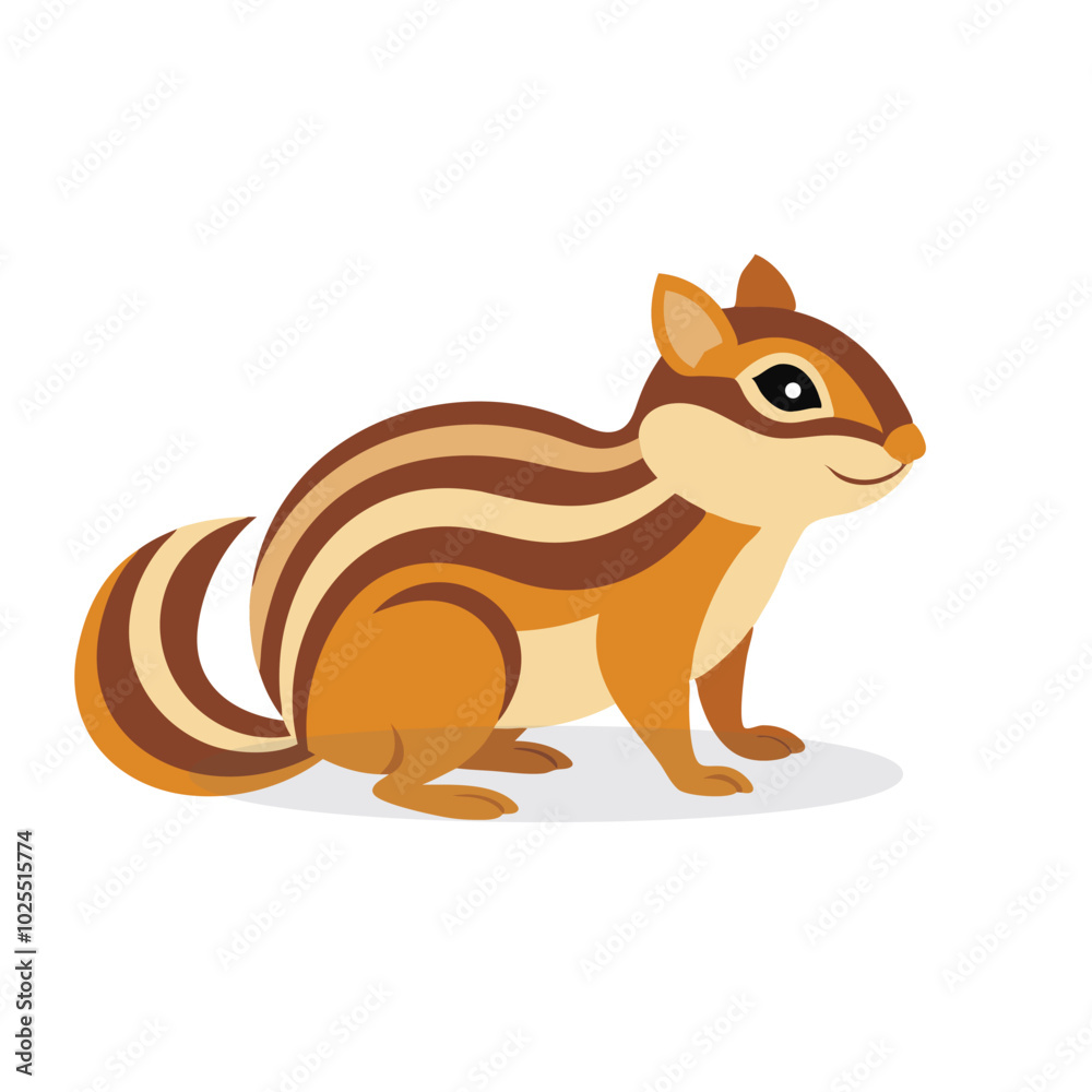Chipmunk animal isolated flat vector illustration on white background ...