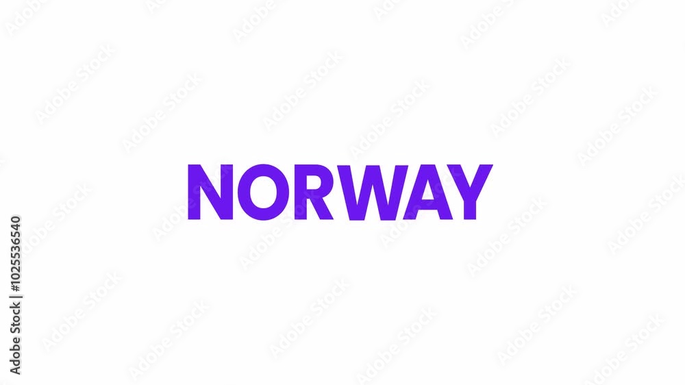 Norway text animation. Alpha matte with transparent background 4K ...