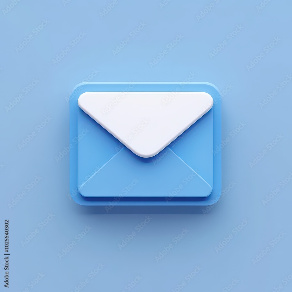 Stylized blue envelope icon on a light blue background, representing ...