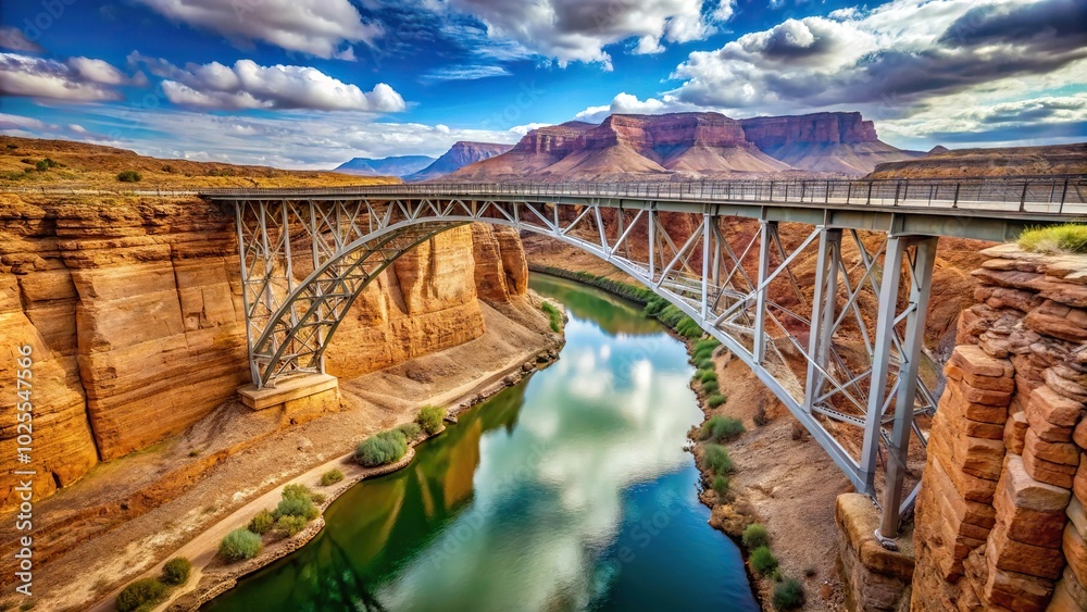 Depth of Field Navajo Bridges Twin bridge spans the Colorado River over ...