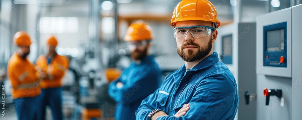 An industrial scene showcasing various hazards in a hot work ...