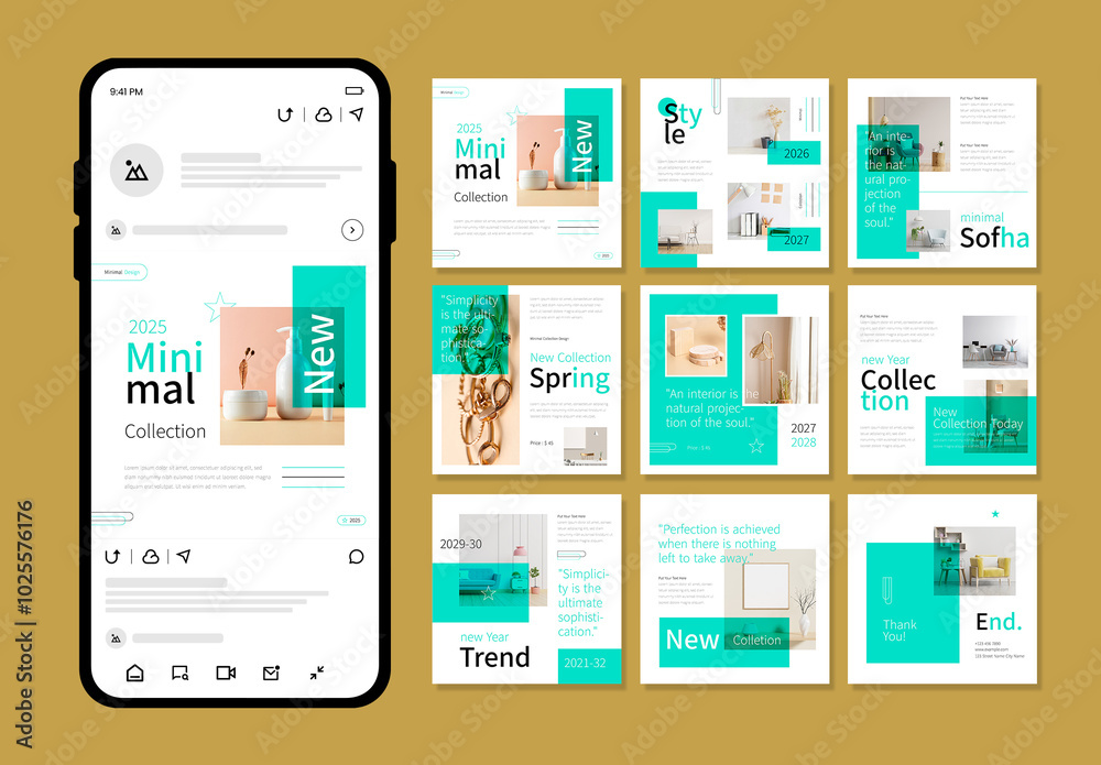 Minimal Social Media Post Layout Stock Template | Adobe Stock