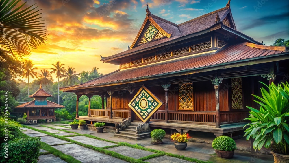 Joglo House Vector Design - Traditional Javanese Architecture and ...