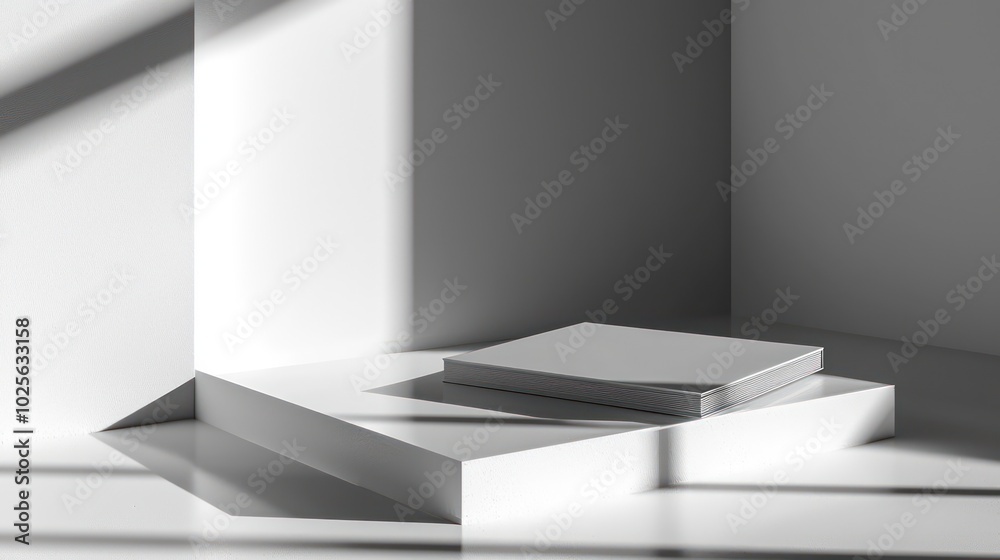 Blank mockup of a legal firm brochure, sleek 3D design emphasizing ...