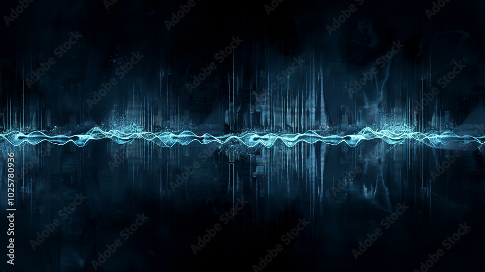 Audio soundwave scope signal as an abstract background depicting a ...