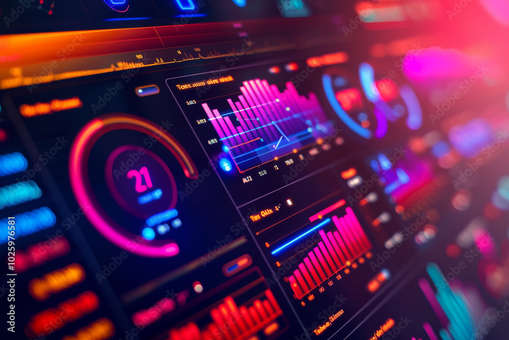 Close-up of an AI-powered analytics dashboard, illustrating the ...