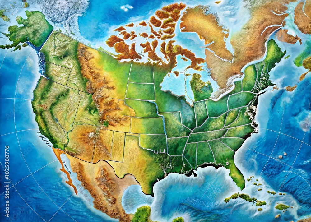 North America on World Map: A Detailed Portrait of Geography and ...