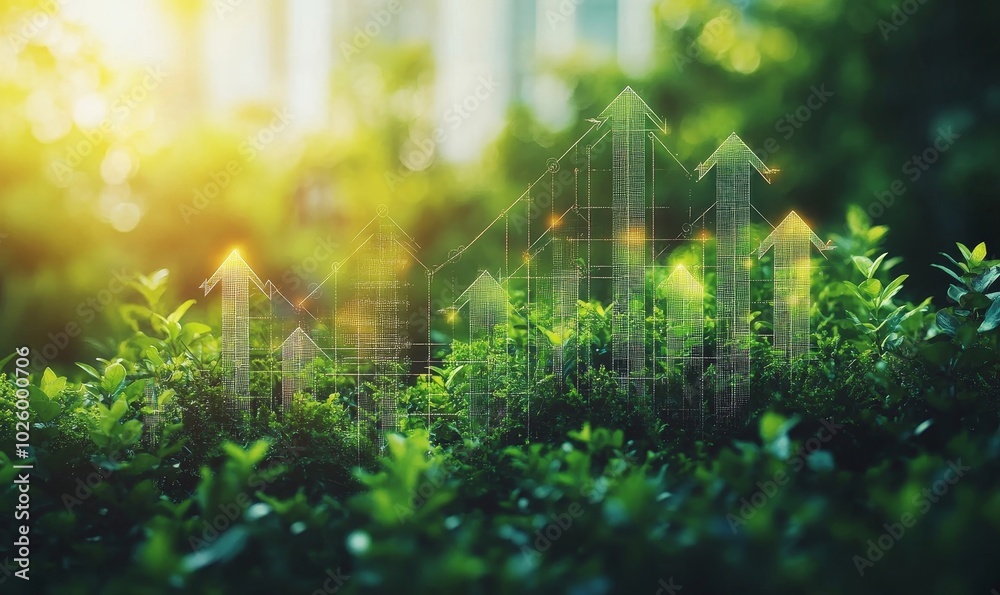 Green and sustainable development in the business sector, showcasing ...