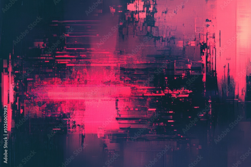 Digital image glitch distortion background with clear overlay ...