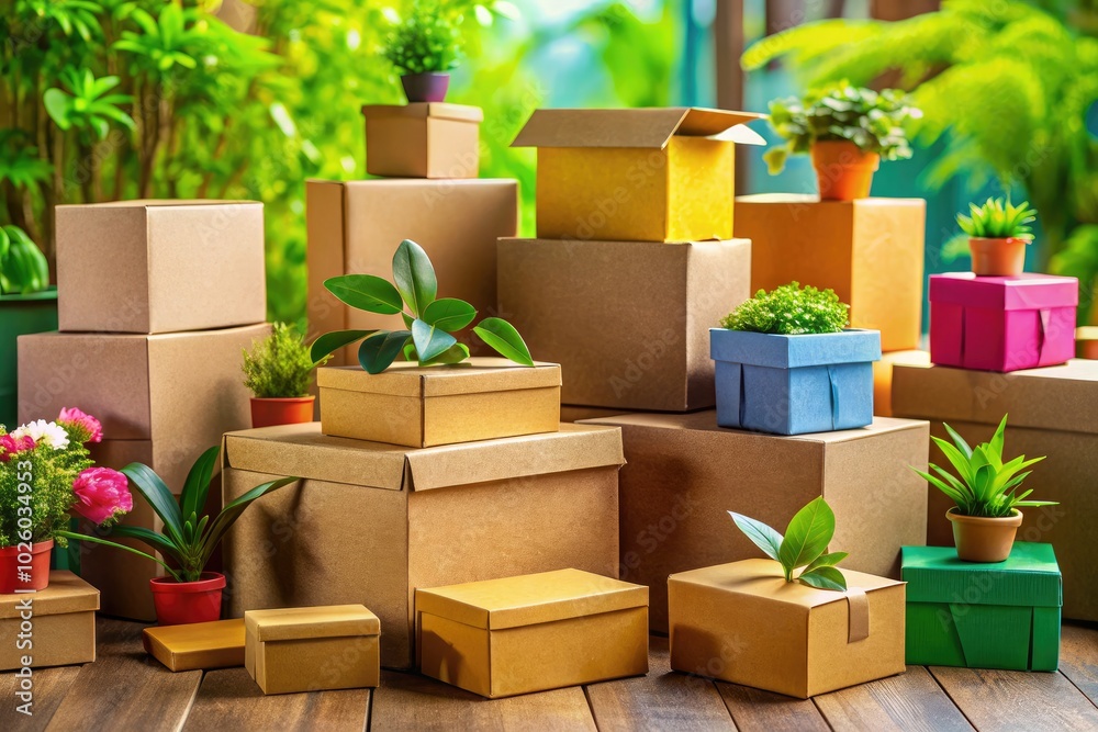 Eco-friendly craft paper cardboard boxes serve as plastic-free ...