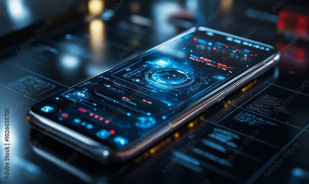 A modern smartphone showcasing advanced artificial intelligence ...