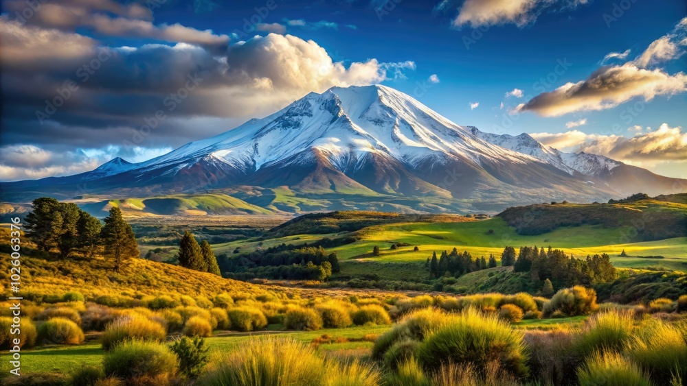 From Mount Ruapehu, behold the breathtaking view of snowcapped ...