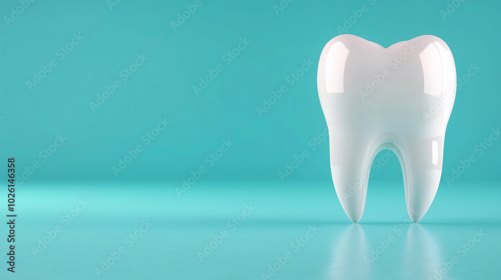 A lifelike 3D model of a molar tooth, with fine details of ridges and ...