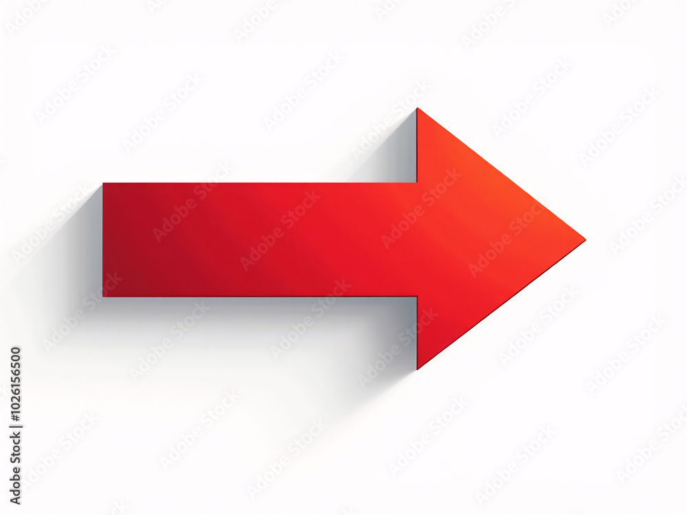 Simple right arrow isolated - PNG. High quality illustration of a red ...