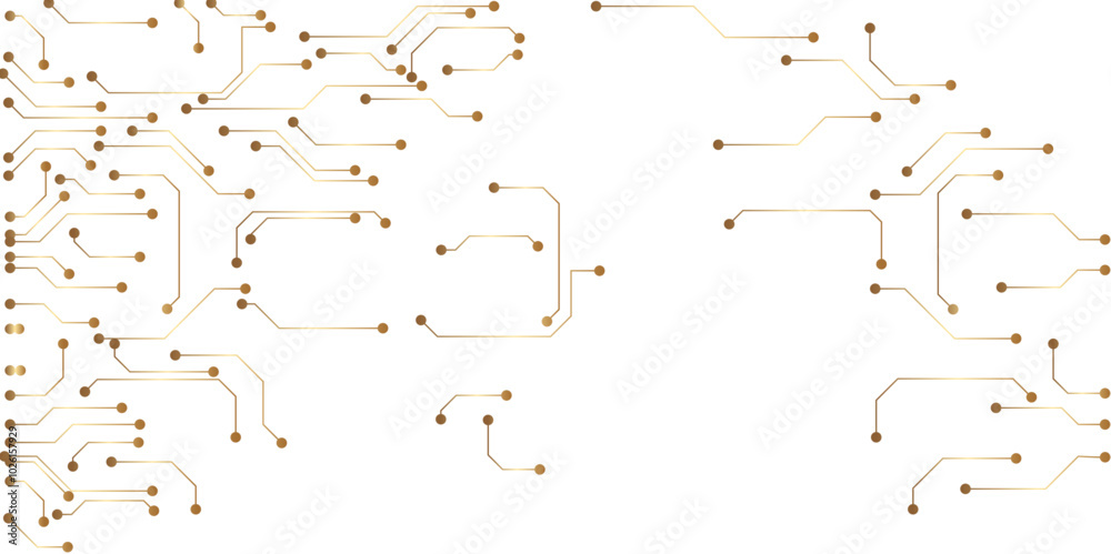 Circuit Board gold and White Color Copy Space For Infographic Vector ...
