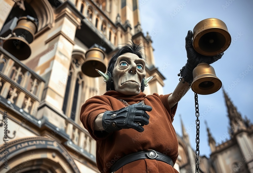 Quasimodo Ring the bells of Notre Dame as the misunderstood hunc Stock ...