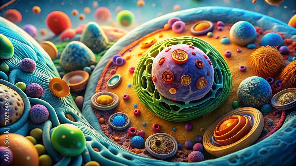 Detailed Animal Cell Microscope Image Showcasing Cellular Structure and ...
