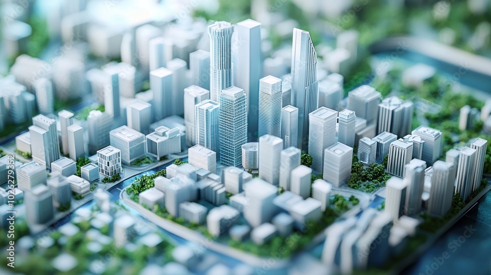 Conceptual image of a futuristic city model showcasing innovative ...