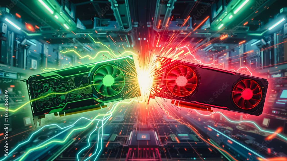 Graphics Cards in Battle, Two powerful graphics cards face off in a ... Graphics Cards in Battle, Two powerful graphics cards face off in a ...