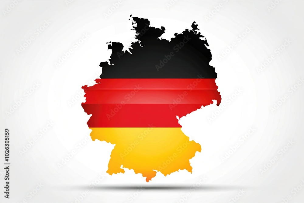 Germany Silhouettes: Vector Icons of Black Outline and Colored Maps for ...