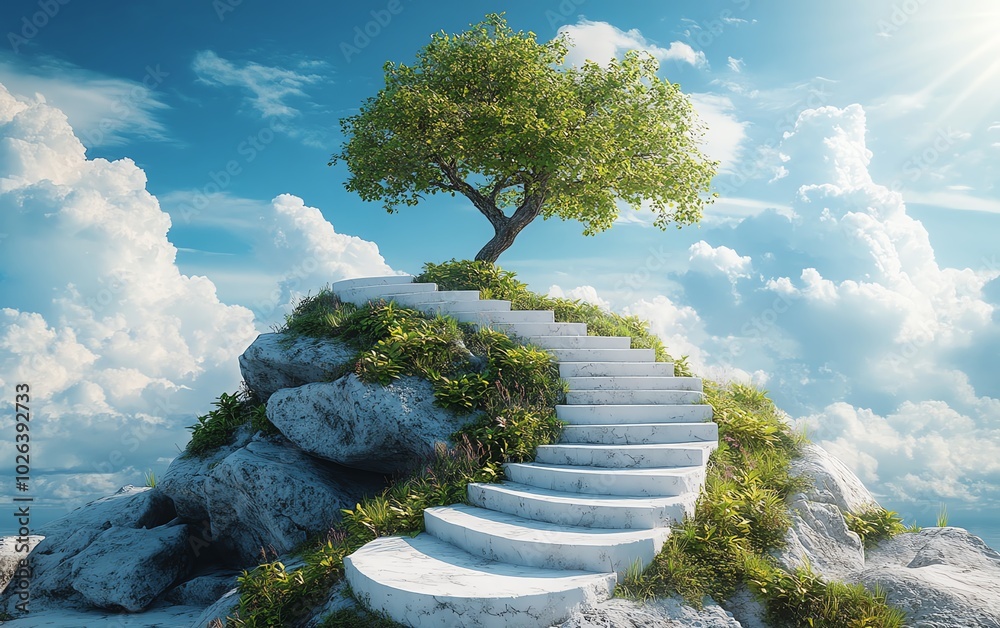 Vision of 2025 emphasizing growth and progress, depicting a staircase ...