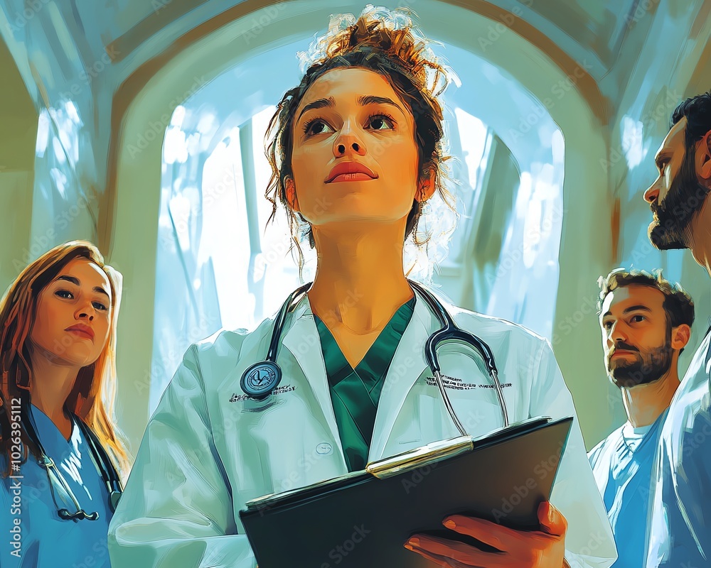 Dynamic scene of nursing students from various backgrounds in training ...