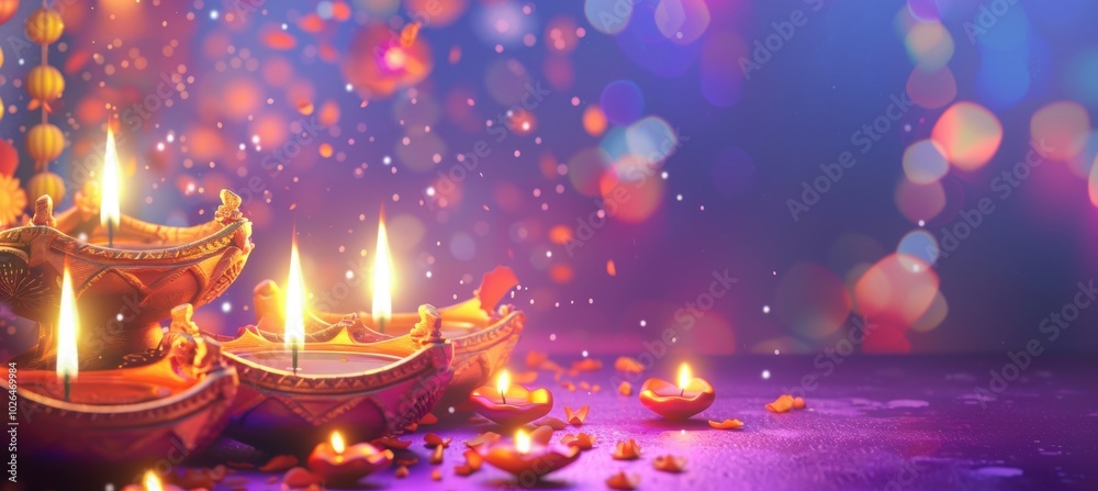 Vibrant Deepavali Sale Design with Traditional Diyas and Lanterns for ...